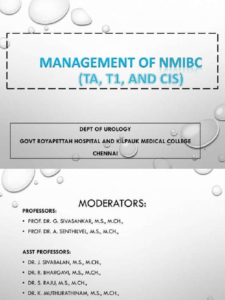 Non Muscle Invasive Bladder Carcinoma - Management | PDF