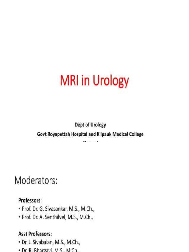 Mri in Urology | PDF