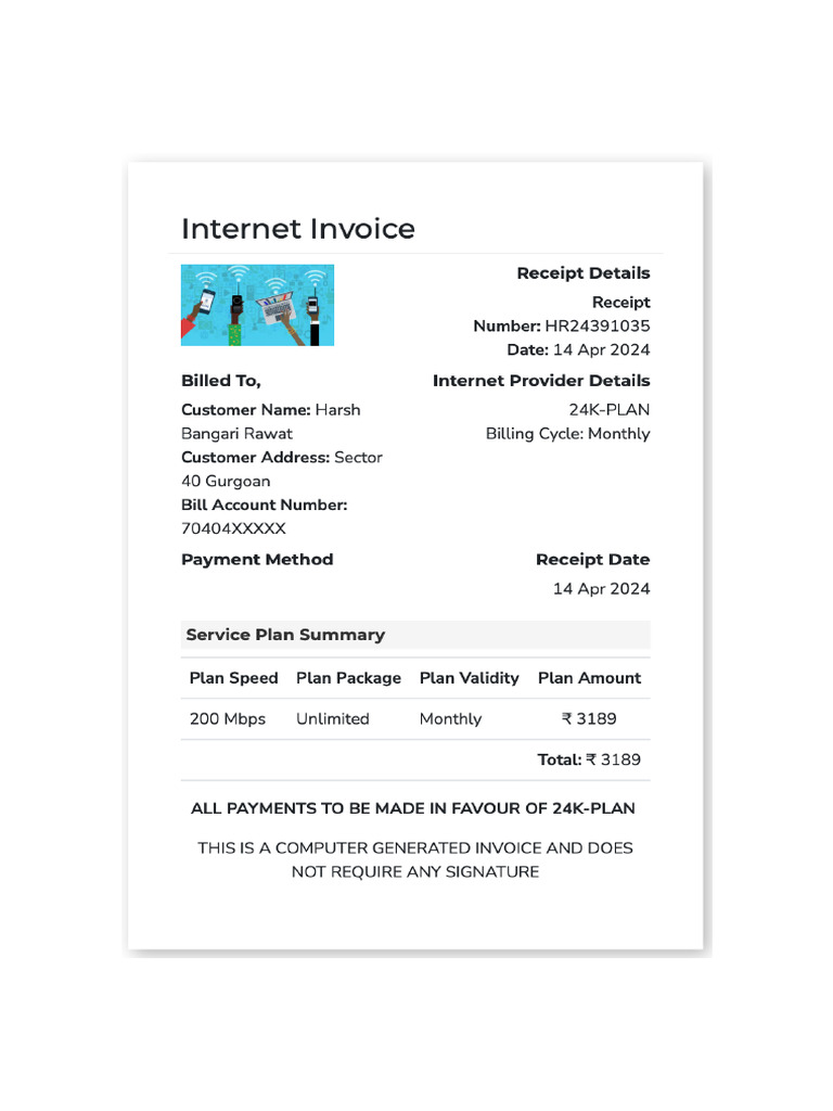 Internet Bill April24 | PDF