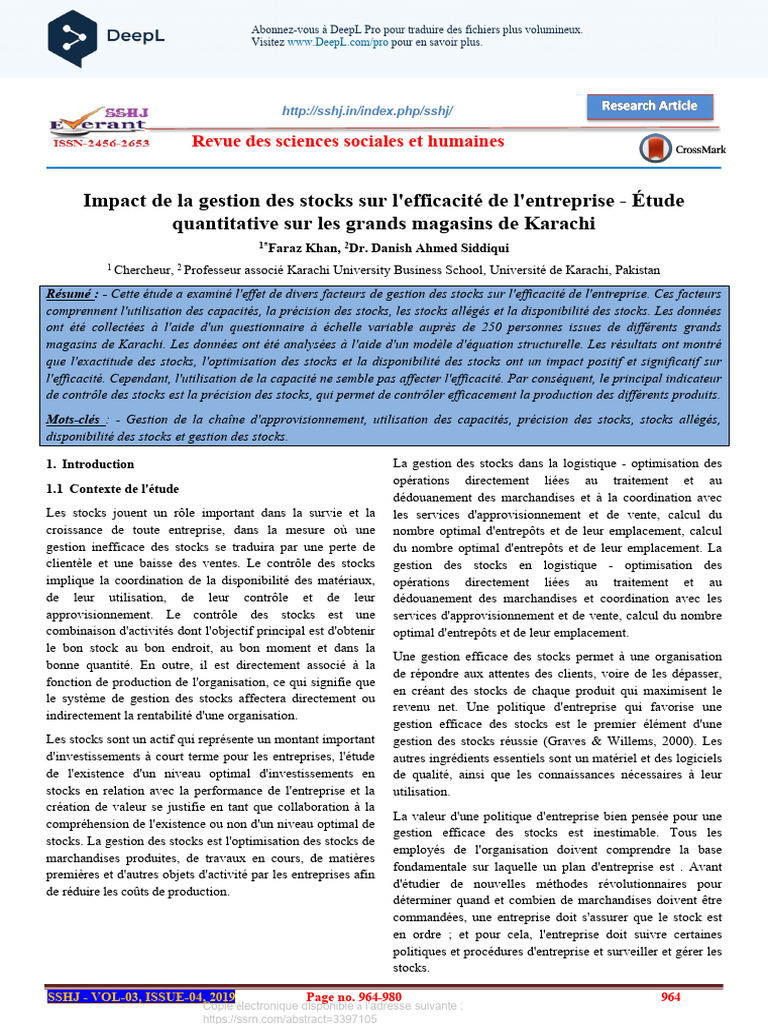 Impact de la gestion des stocks sur l'efficacité | PDF | Stock | Business