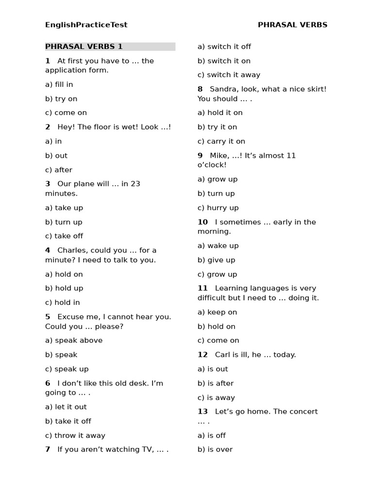 Phrasal verbs_B1_WS_1 | PDF