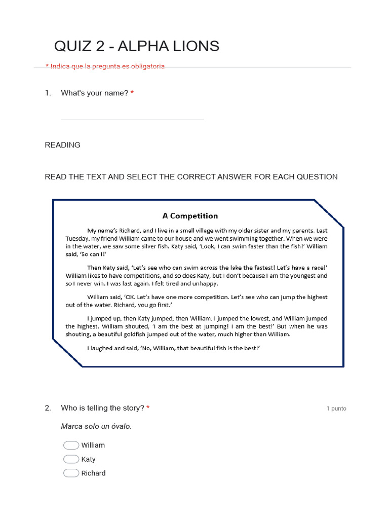 QUIZ 2 - ALPHA LIONS - Formularios de Google | PDF