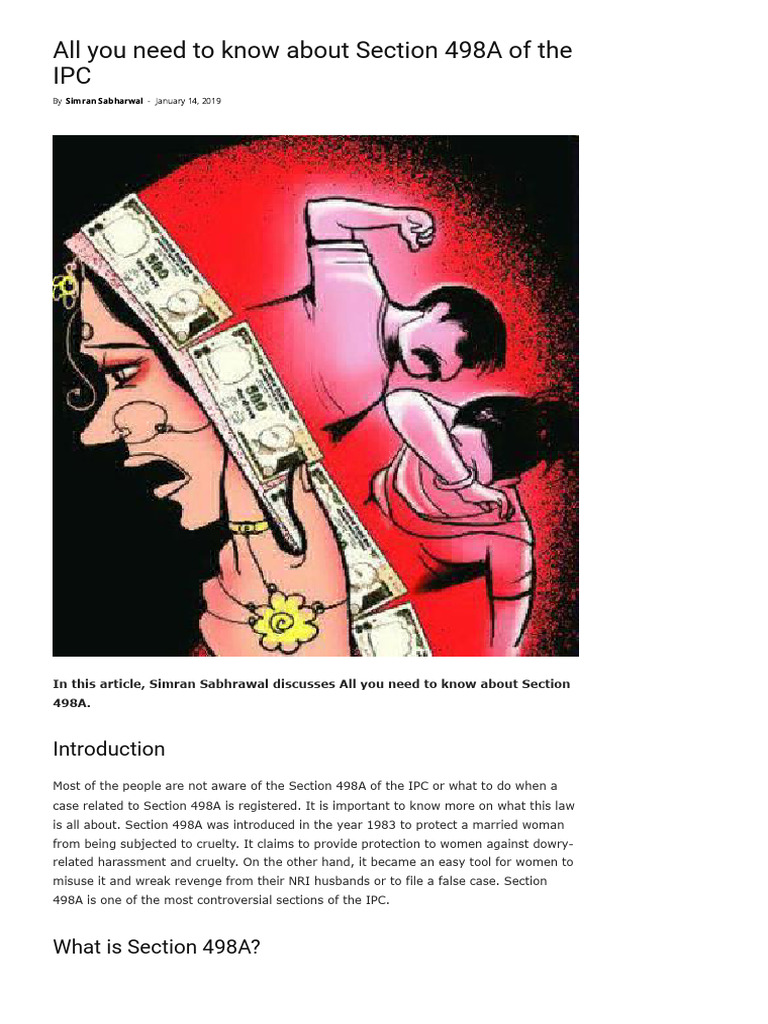 All you need to know about Section 498A of the IPC - iPleaders | PDF | Public Law | Misconduct