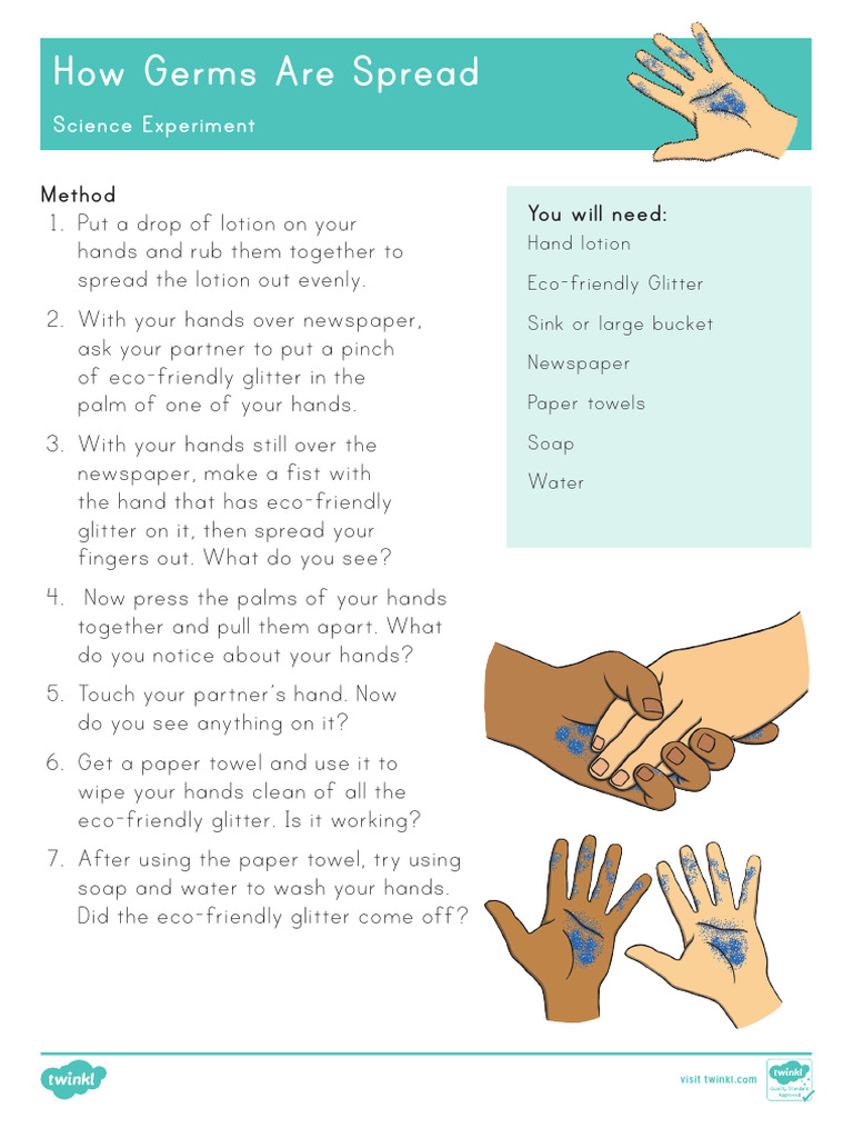 Science Experiment How Germs Spread | PDF