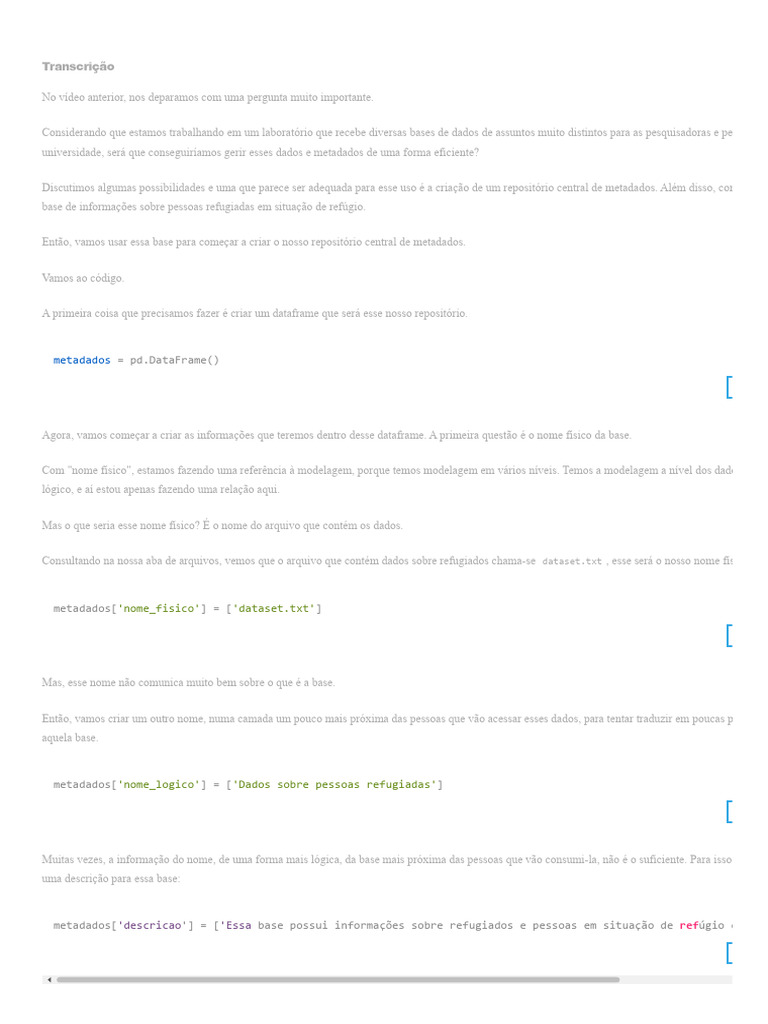 GovDados - Metadados - Aula 4 Ativ 3 Criando Reposit Central de ...