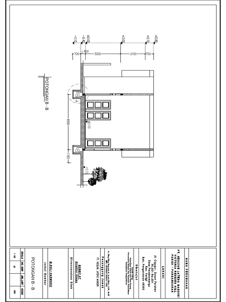 Rencana Potongan Bangunan B | PDF