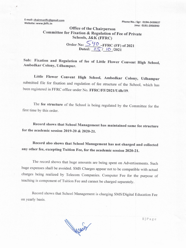 540 Little Flower Convent High School Ambedkar Colony Udhampur | PDF