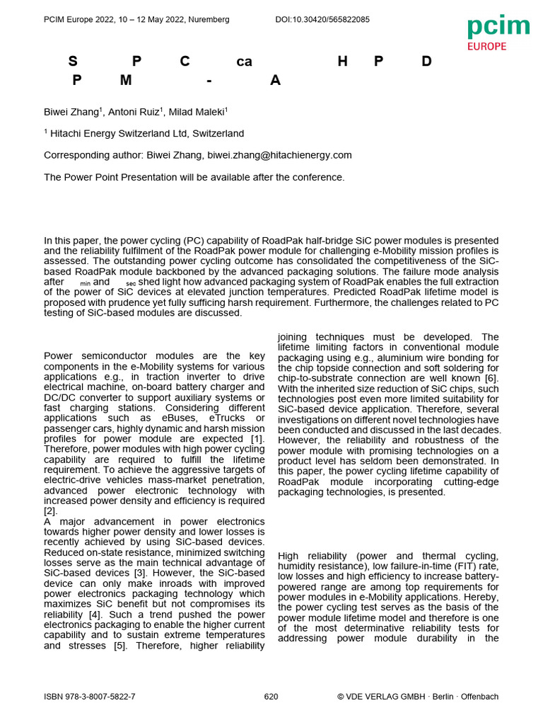 On Superior Power Cycling Capability of A High Power Density SiC Power ...
