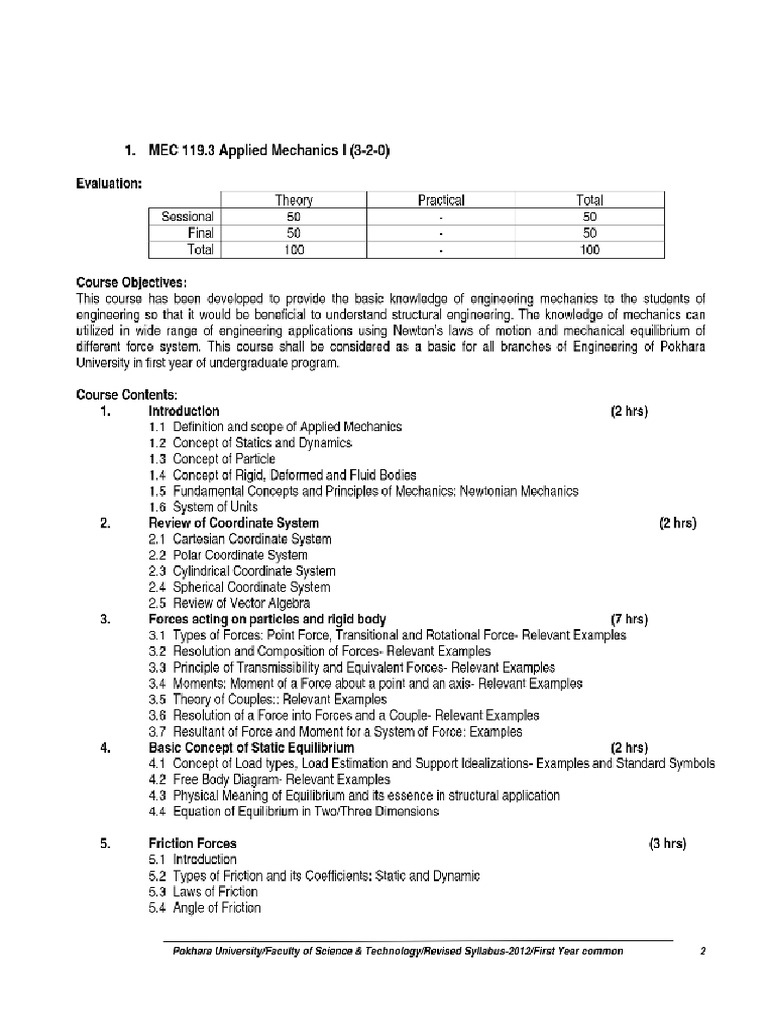 Applied Mechanics | PDF