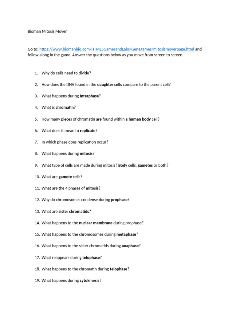 01_Bioman Mitosis Mover | PDF