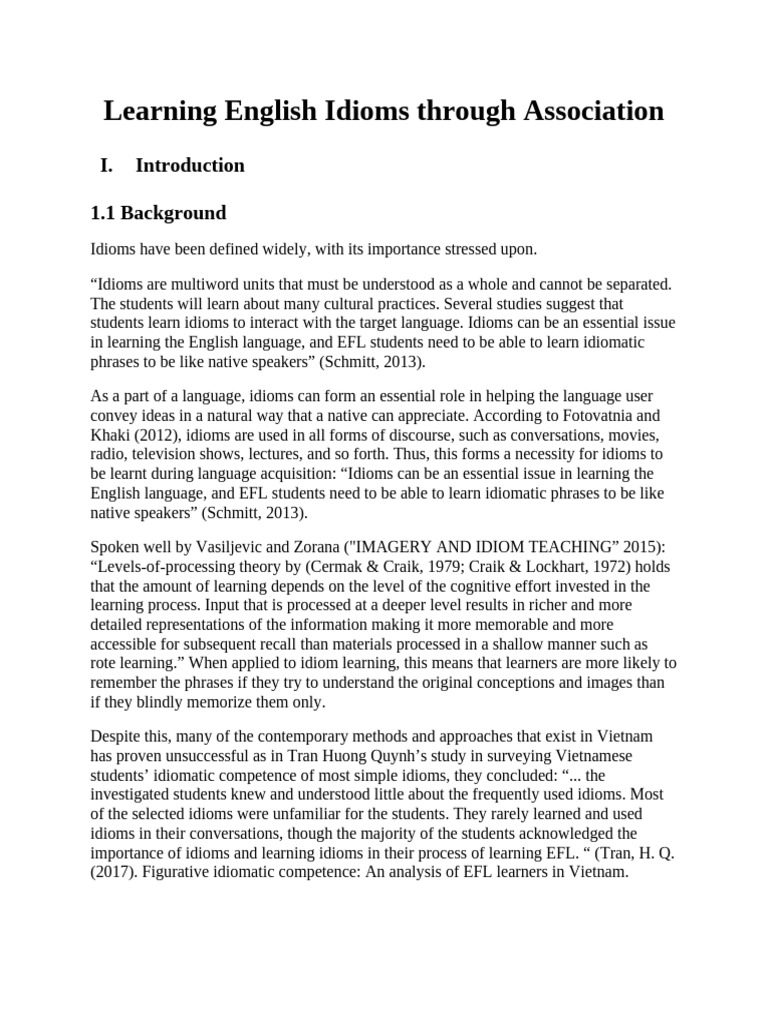 Group 7 - Revised Introduction | PDF | Idiom | English As A Second Or Foreign Language