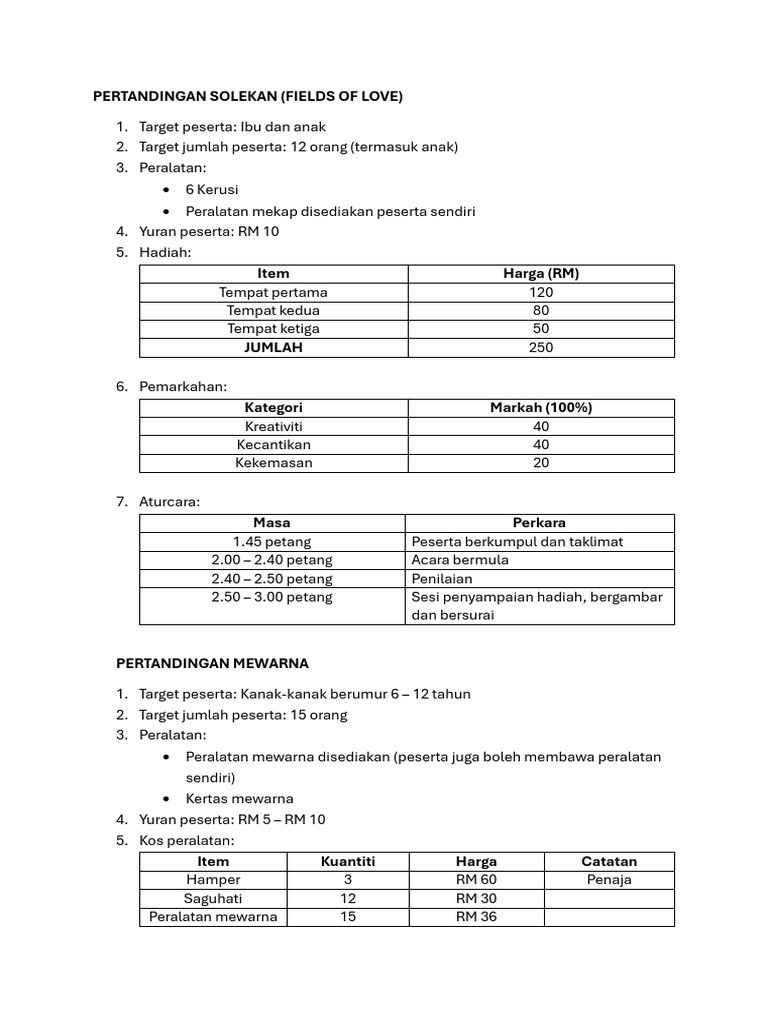 Coloring & Make Up Contest | PDF