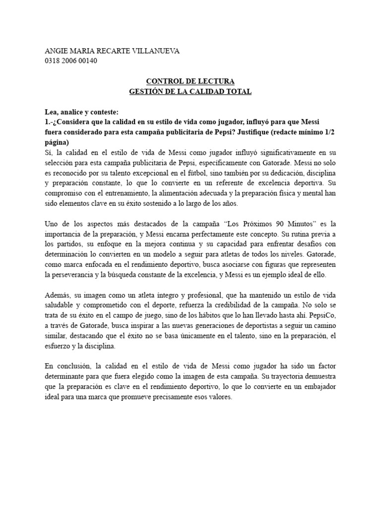 Control de Lectura | PDF