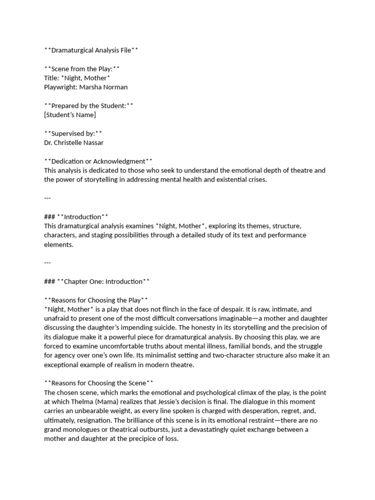 Dramaturgical Analysis File 1 | PDF