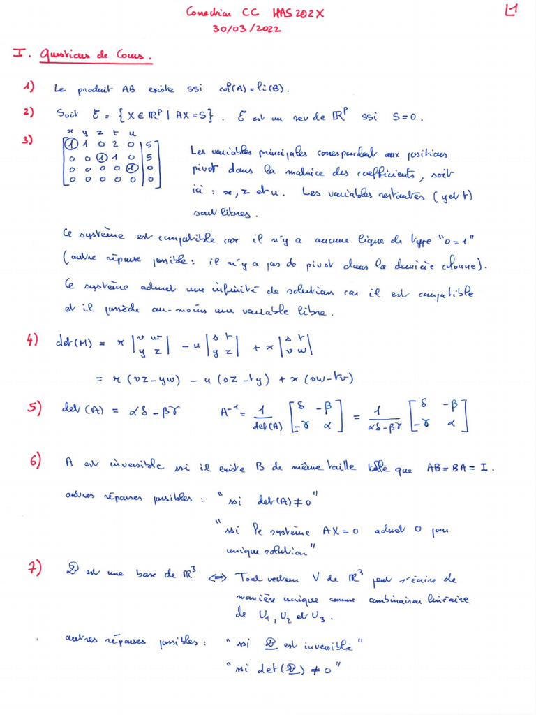 Corrige CC HAS202X Mars 2022 | PDF
