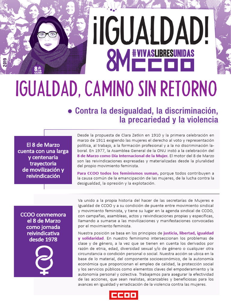PDF Manifiesto Morado 8M CCOO 2019 | PDF | Estudios de género ...