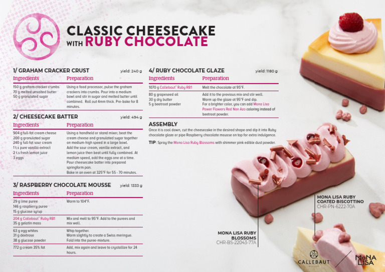 Ruby RB1 Classic Cheese Cake Recipe HR | PDF | Cheesecake | Foods