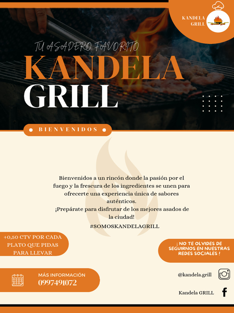 Menú de Kandela Grill | PDF | Parilla | Platos con carne