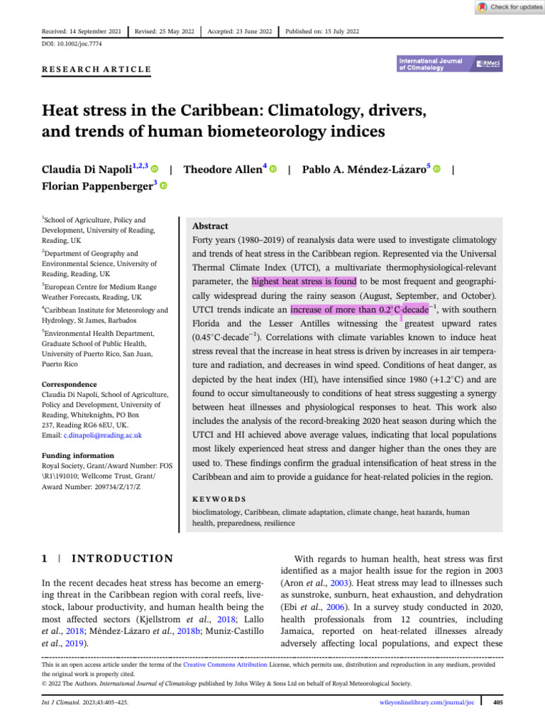 Caribbean Heat Stress Trends 1980-2019 | PDF | Climate | Earth Sciences