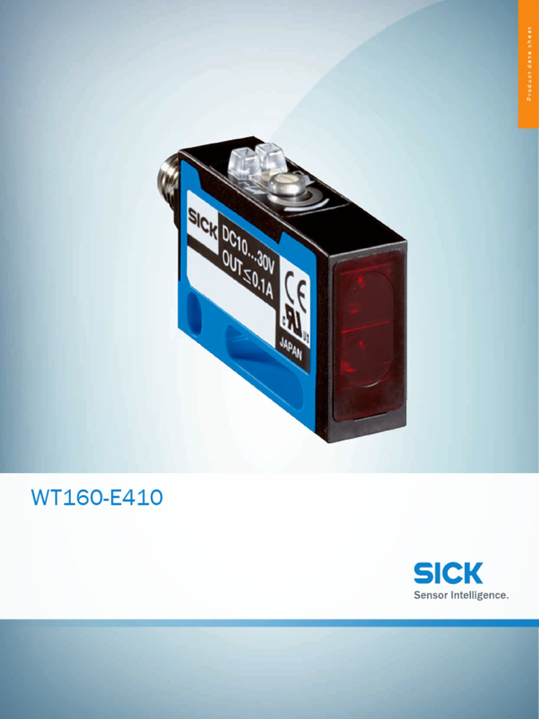 WT160-E410 Photoelectric Sensor Data | PDF | Light | Photoelectric Effect
