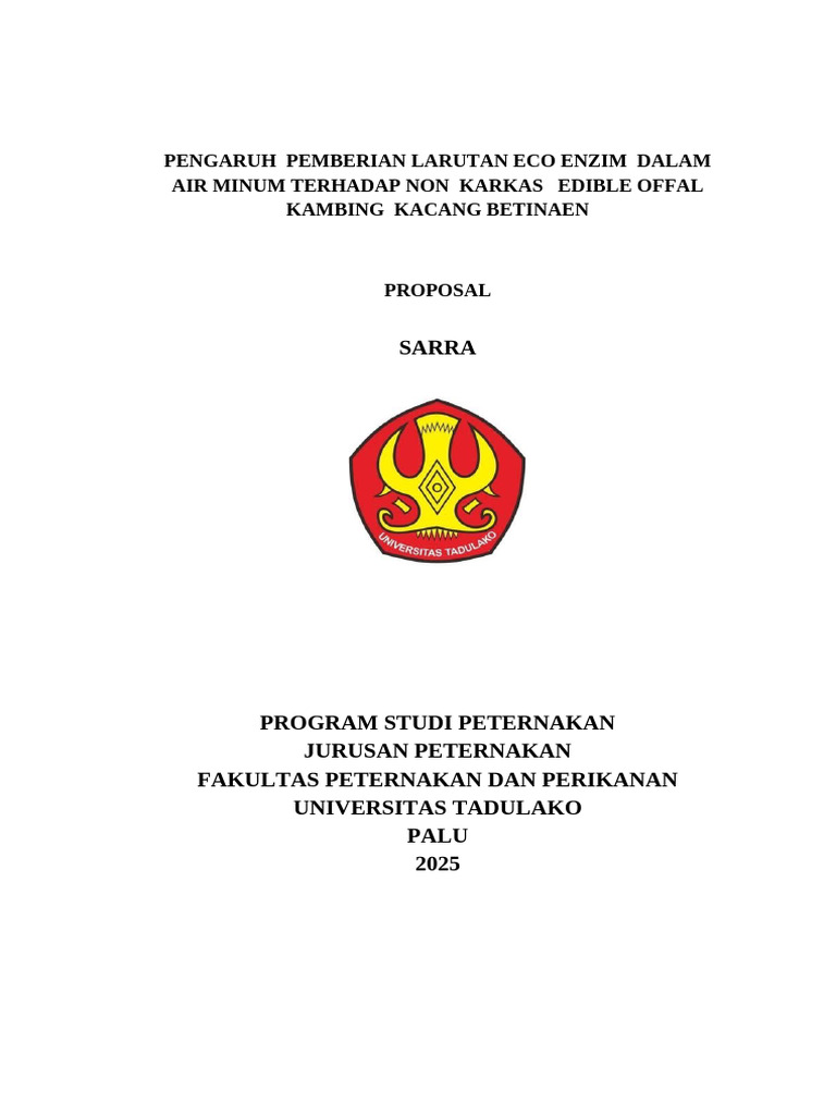 PROPOSAL SARRA 1 2 (Autosaved) - 1 | PDF