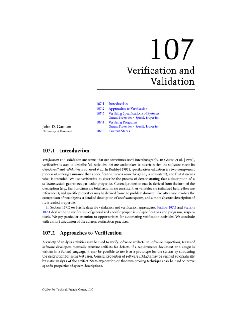 Software Verification and Validation | PDF