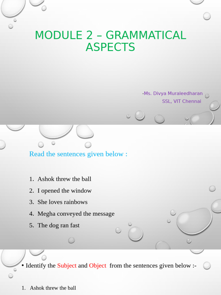 MODULE 2 Sentence Pattern | PDF | Subject (Grammar) | Linguistic Typology