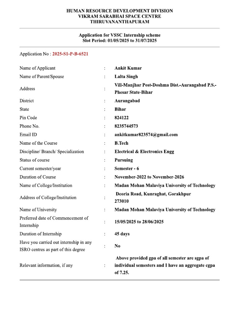 Ankit VSSC | PDF