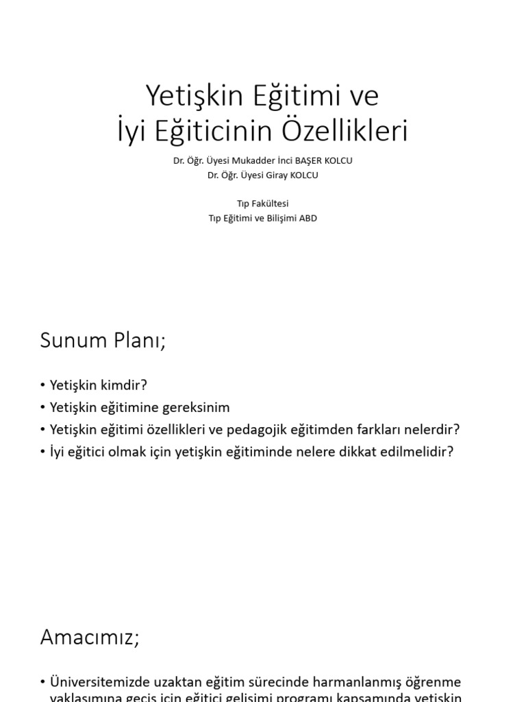 Yetiskin Egitimi Ve Iyi Egiticinin Ozellikleri Bilgilendirme Sunumu29 ...
