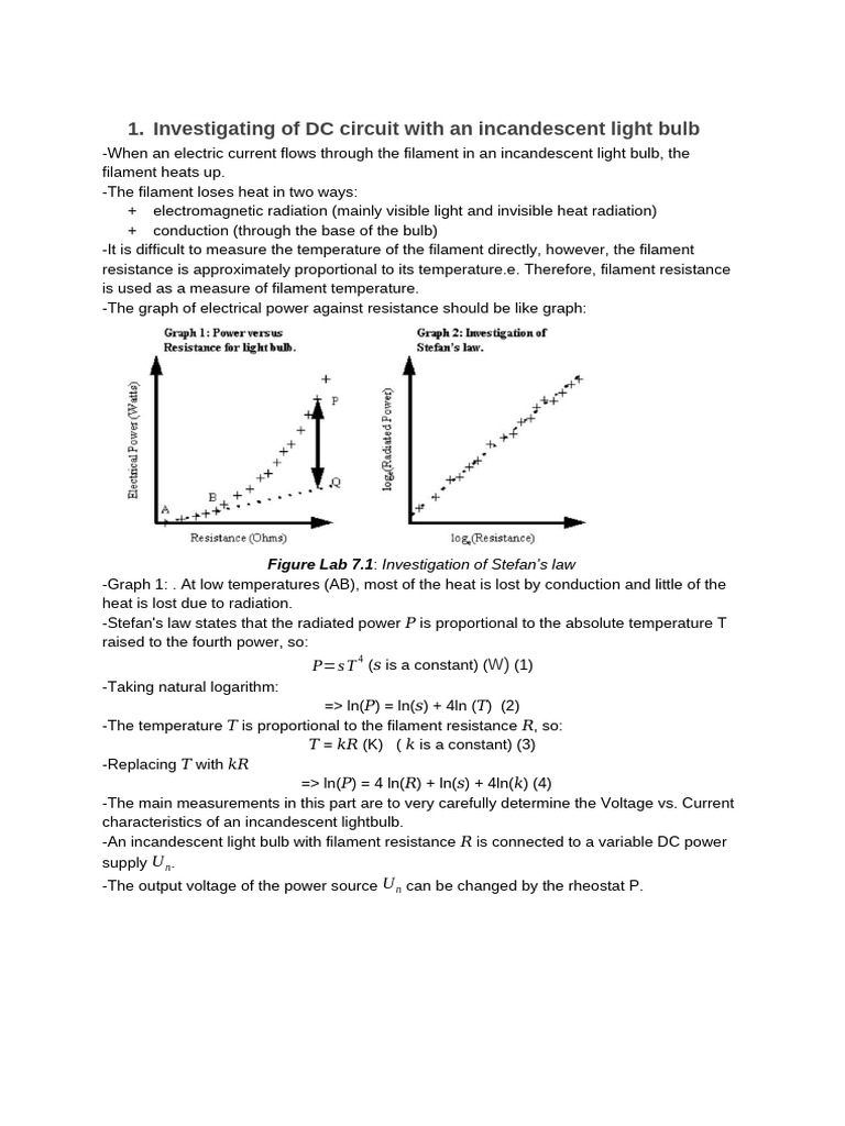 theory lab 7 | PDF | Incandescent Light Bulb | Voltage