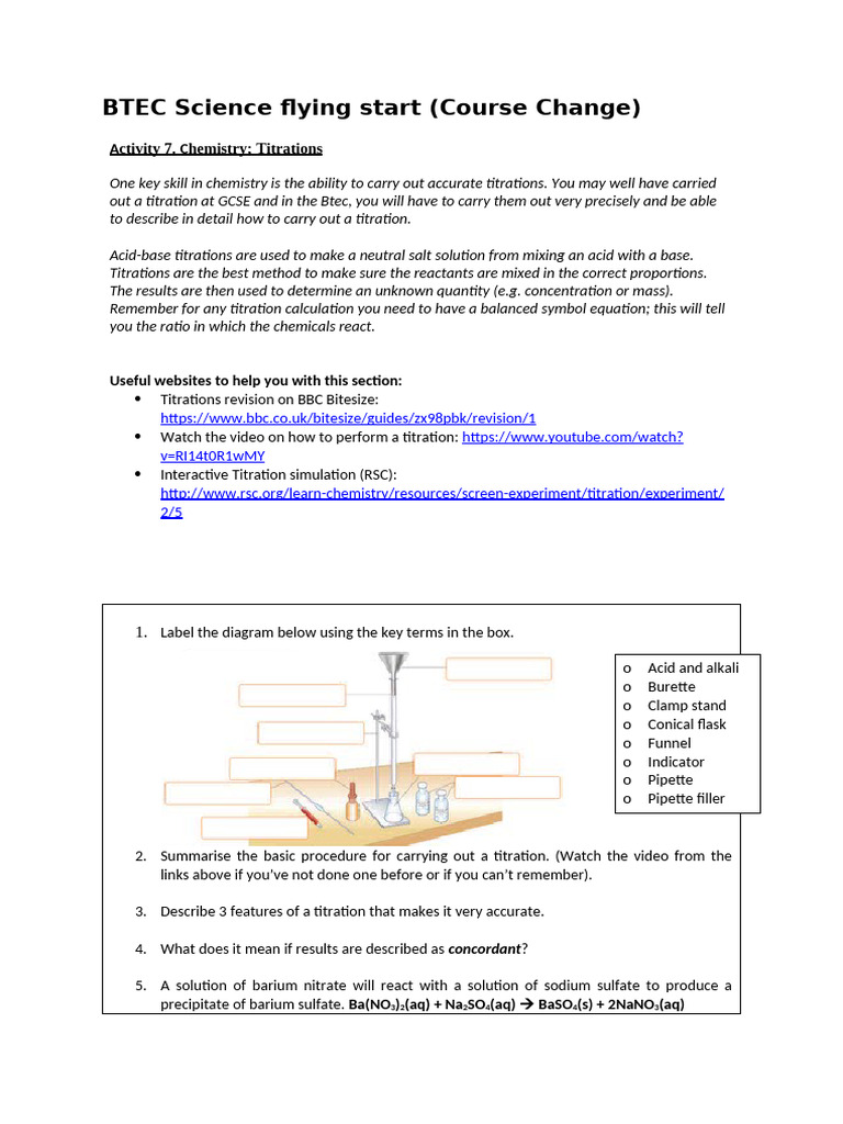 BTEC Science Flying Start Course Change 1 | PDF | Waves ...