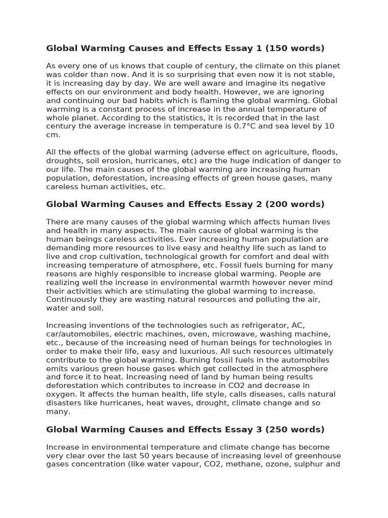 Global Warming: Causes and Effects Explained | PDF | Climate Change ...