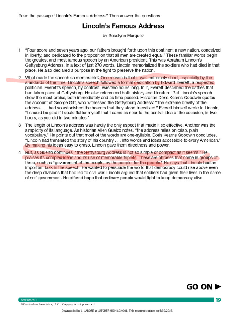 Analyzing Lincoln's Gettysburg Address | PDF | Abraham Lincoln
