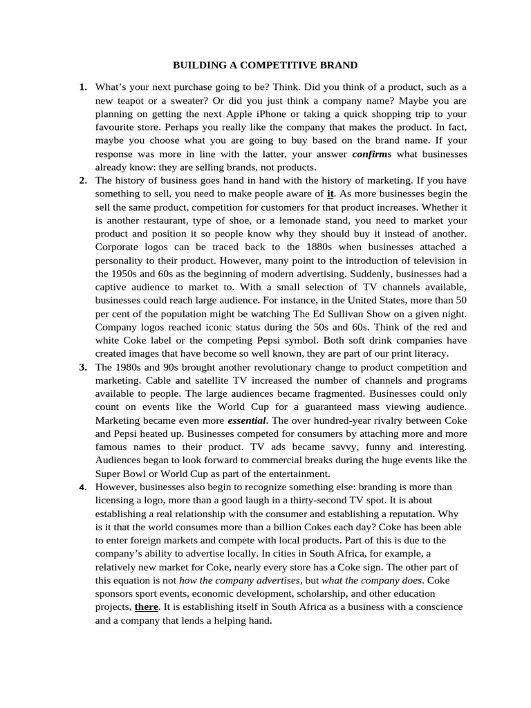 Building A Competitive Brand | PDF | Brand | Advertising