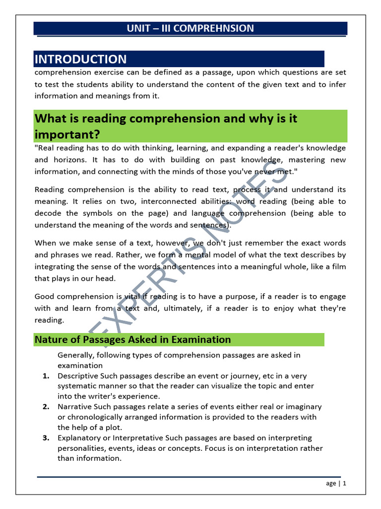Reading Comprehension Strategies Guide | PDF | Reading Comprehension