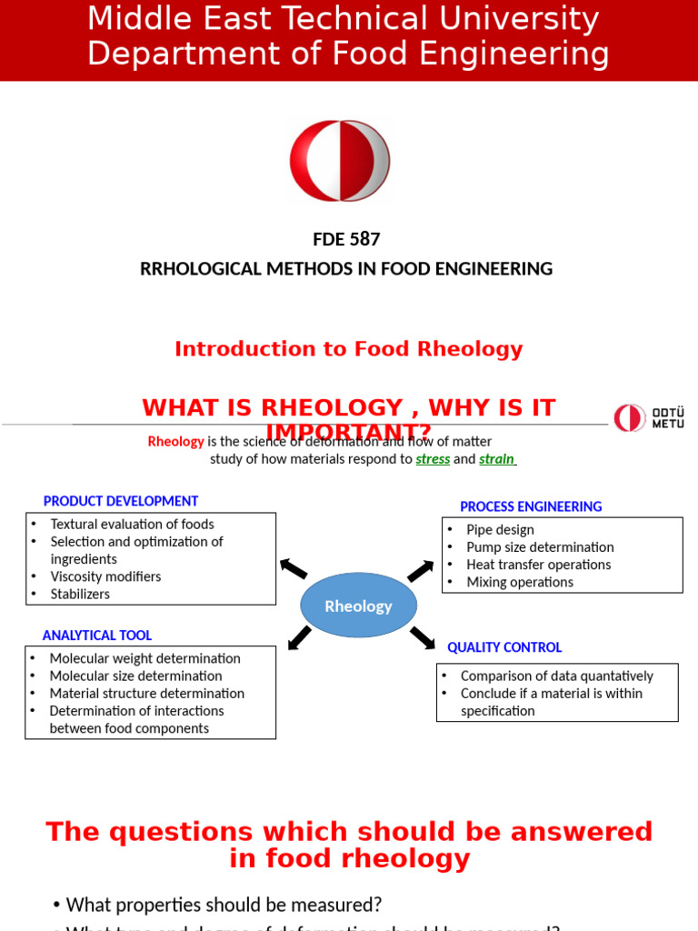 Introduction To Food Rheology | PDF | Young's Modulus | Rheology