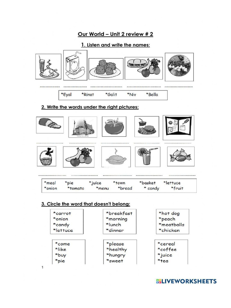 Our World Test Unit-2 | PDF