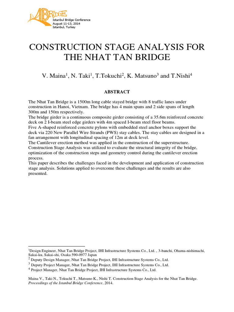 Construction Stage Analysis For The Nhat | PDF | Nonlinear System ...