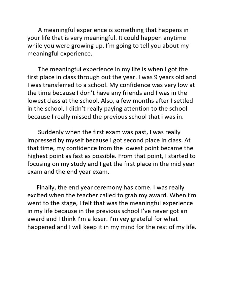 Adam Safwan (My Meaningful Experience) | PDF