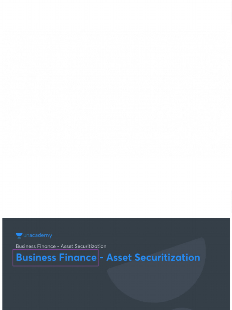 Asset Securitization Mcqs | PDF