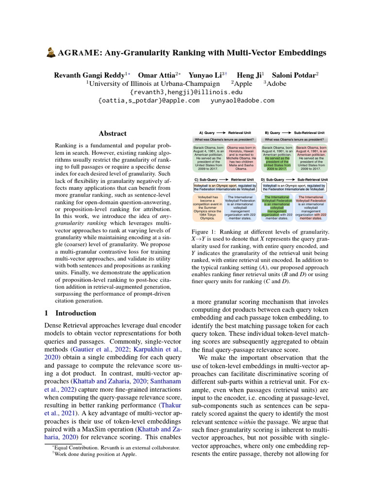Any-Granularity Ranking with Multi-Vector Embeddings | PDF | Information Retrieval | Information ...