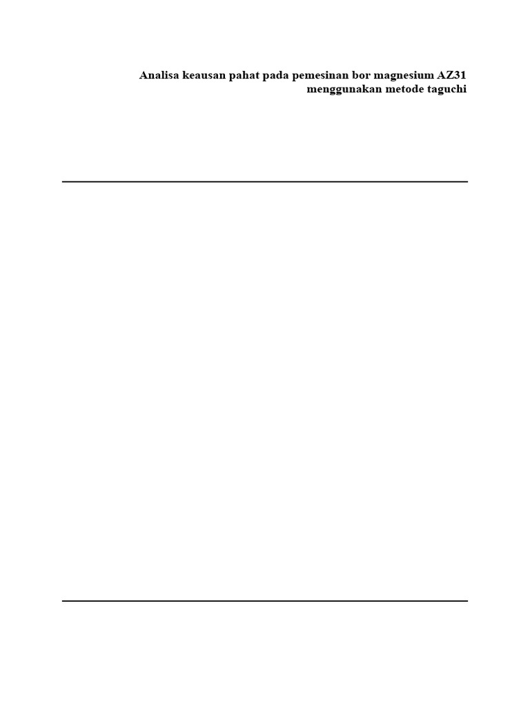 Analisis Keausan Pahat Bor Magnesium AZ31 | PDF