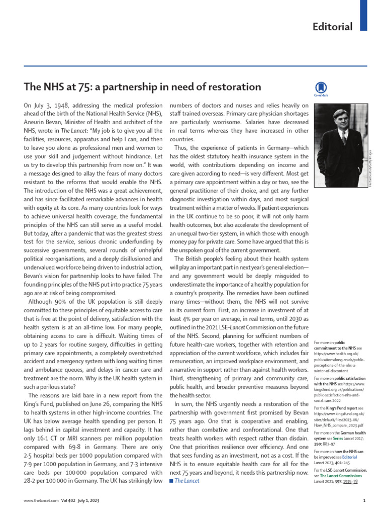 Restoring NHS Partnership for Equity | PDF | National Health Service ...