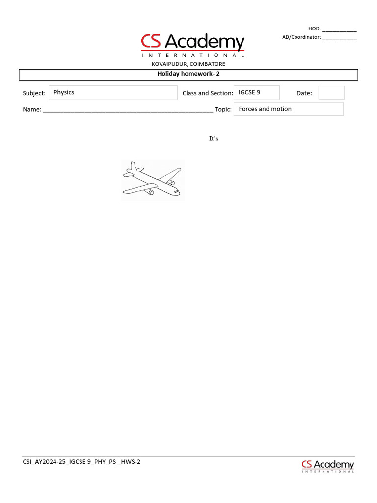 Forces and Motion - RWS 1 QP | PDF | Parachuting | Force