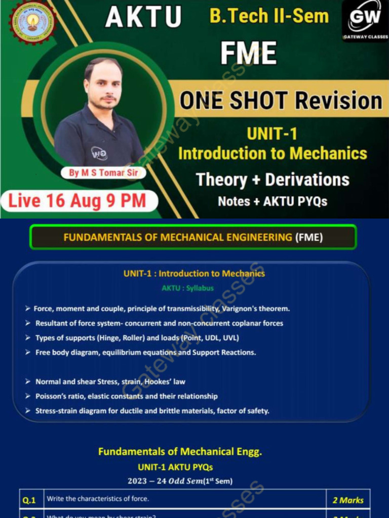 FME U-1 ONE SHOT Notes | PDF