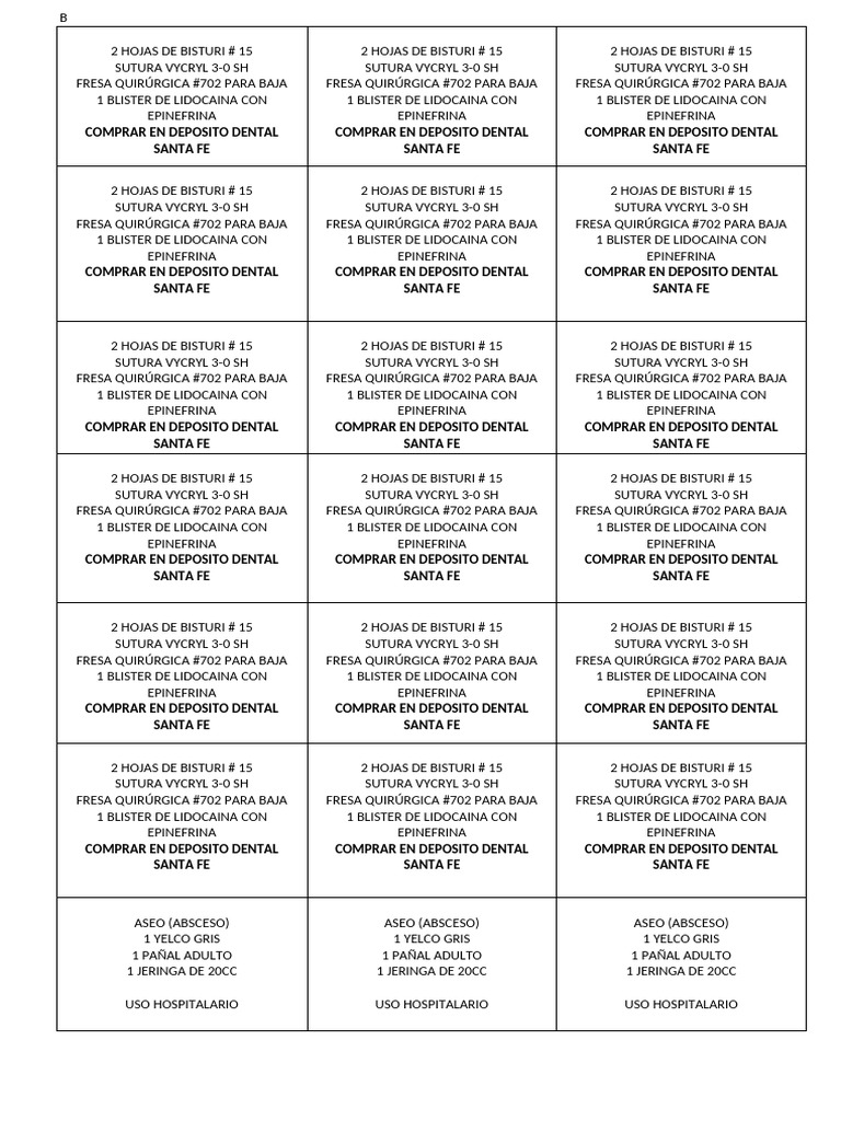 Material para CX y Absceso | PDF