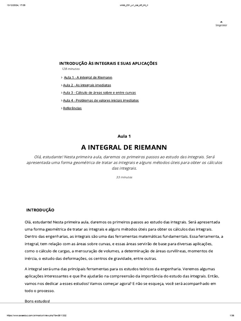 AMI_CAL_DIF_INT_II_ U1 - Livro Didático | PDF | Logaritmo | Integrante