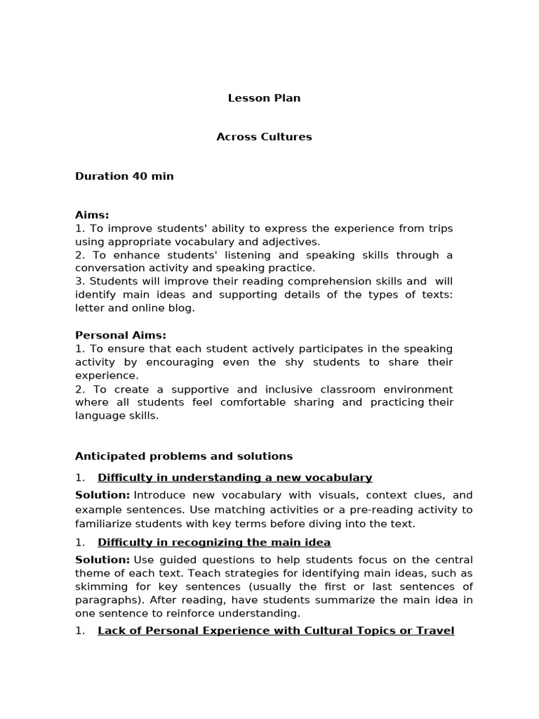 Lesson Plan 3 | PDF | Reading Comprehension | Pedagogy