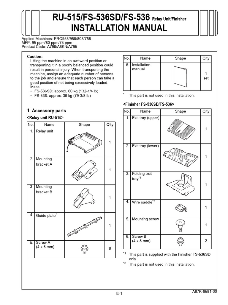 FS-536SD/FS-536 Installation Manual | PDF | Electrical Connector ...