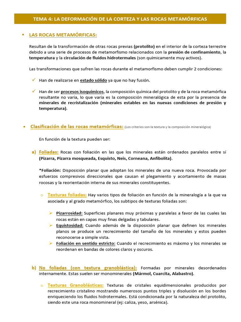 Rocas Metamórficas y Deformación | PDF | Falla (geología) | Temblores